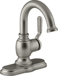 kohler worth single hole 1-handle bathroom faucet in vibrant brushed nickel