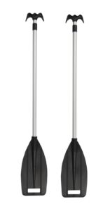 pactrade marine boat kayak raft floating set of 2 telescopic 45'' - 72'' oar paddle & hook anodized aluminum shaft (2 pcs)