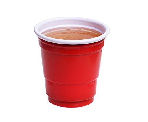 TashiBox Disposable Mini Red Shot Glasses - 2.5 Ounce - 200 Count - Mini Party Cups, Jager Bomb, Jello Shots, Sample Cups.