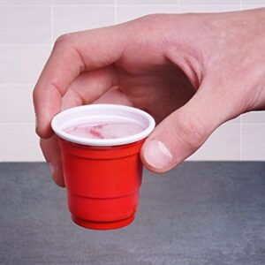 TashiBox Disposable Mini Red Shot Glasses - 2.5 Ounce - 200 Count - Mini Party Cups, Jager Bomb, Jello Shots, Sample Cups.