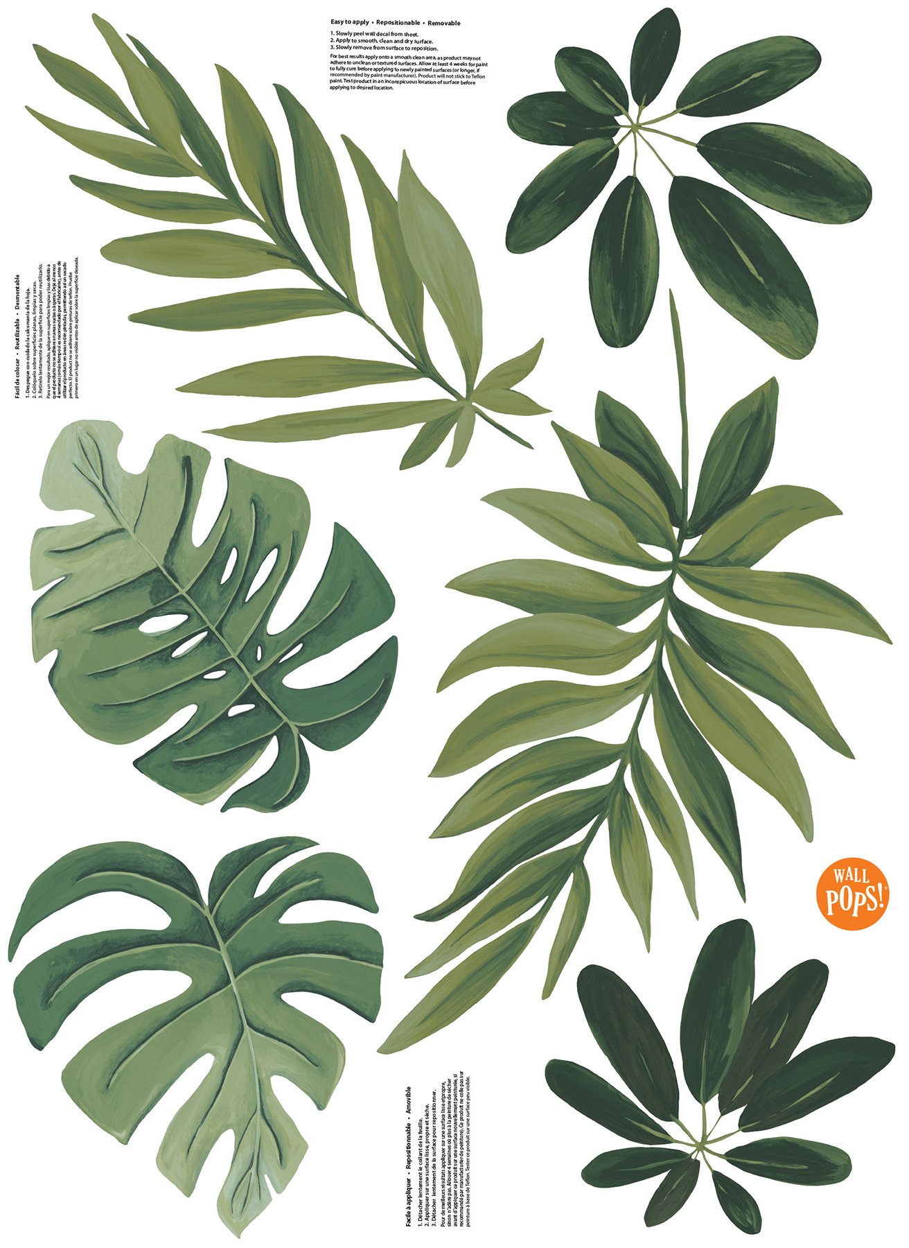 Wall Pops WallPops DWPK2761 Havana Leaves Wall Art Kit, Green