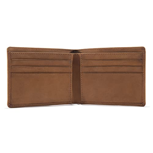 Carhartt Men's Casual Saddle Leather Wallets, Available in Multiple Styles and Colors, Brown (Bifold), One Size