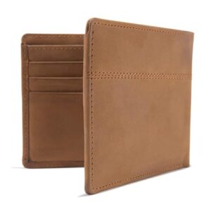 Carhartt Men's Casual Saddle Leather Wallets, Available in Multiple Styles and Colors, Brown (Bifold), One Size