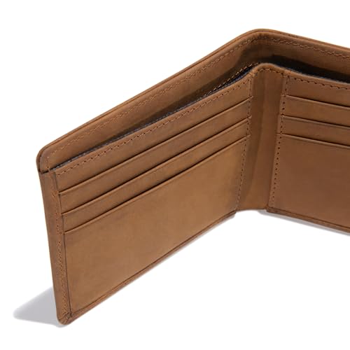 Carhartt Men's Casual Saddle Leather Wallets, Available in Multiple Styles and Colors, Brown (Bifold), One Size