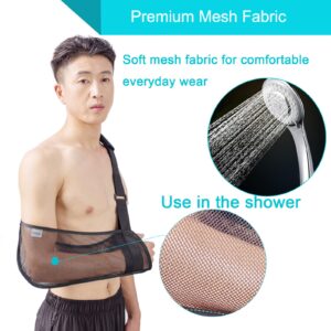 Arm Sling for Shoulder Injury Broken Arm Elbow Medical Grade Quality Mesh Arm Support Small for Men Women Injury Recovery Arm Immobilizer Unisex, 13"-16" Black