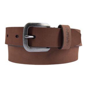 carhartt women's casual rugged, available in multiple styles, colors & sizes, saddle leather belt (brown), medium