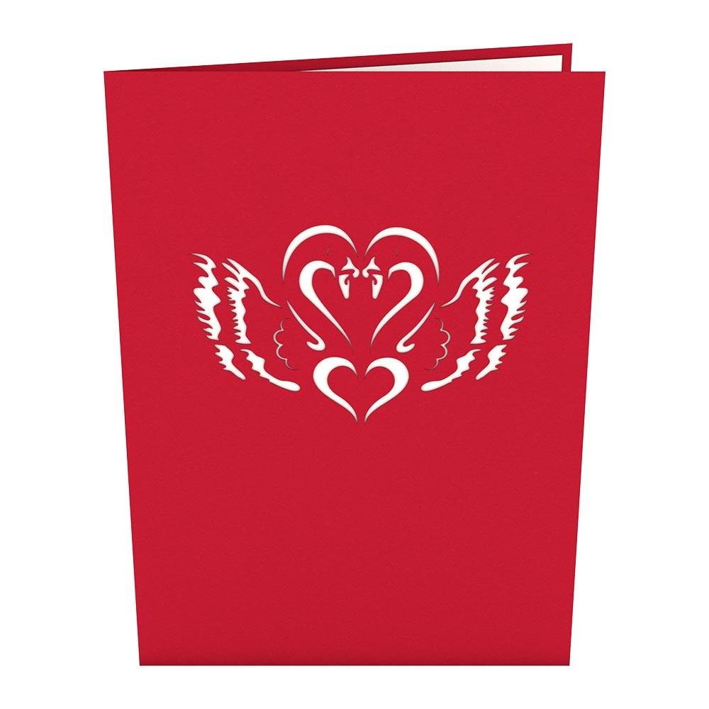 Lovepop Swans Pop-Up Greeting Card