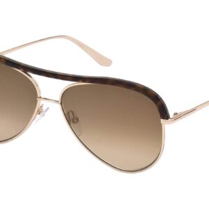 Tom Ford Womens Sabine Non-Polarized Signature Aviator Sunglasses Gold O/S