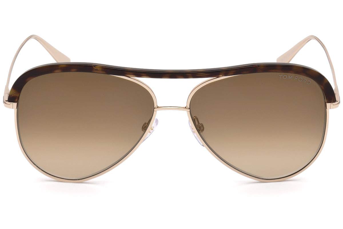 Tom Ford Womens Sabine Non-Polarized Signature Aviator Sunglasses Gold O/S