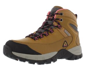 otah forestier womens waterproof hiking mid-cut camel/pink boots size 10.5, color: camel/pink