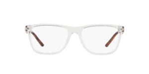 a|x armani exchange men's ax3048 rectangular prescription eyeglass frames, transparent crystal/demo lens, 54 mm