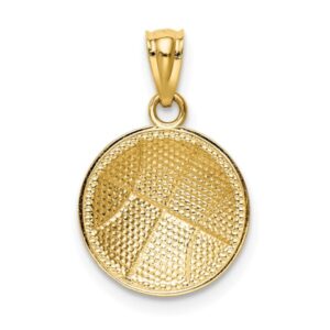 IceCarats 14K Yellow Gold Basketball Necklace Charm Sports Pendant Only