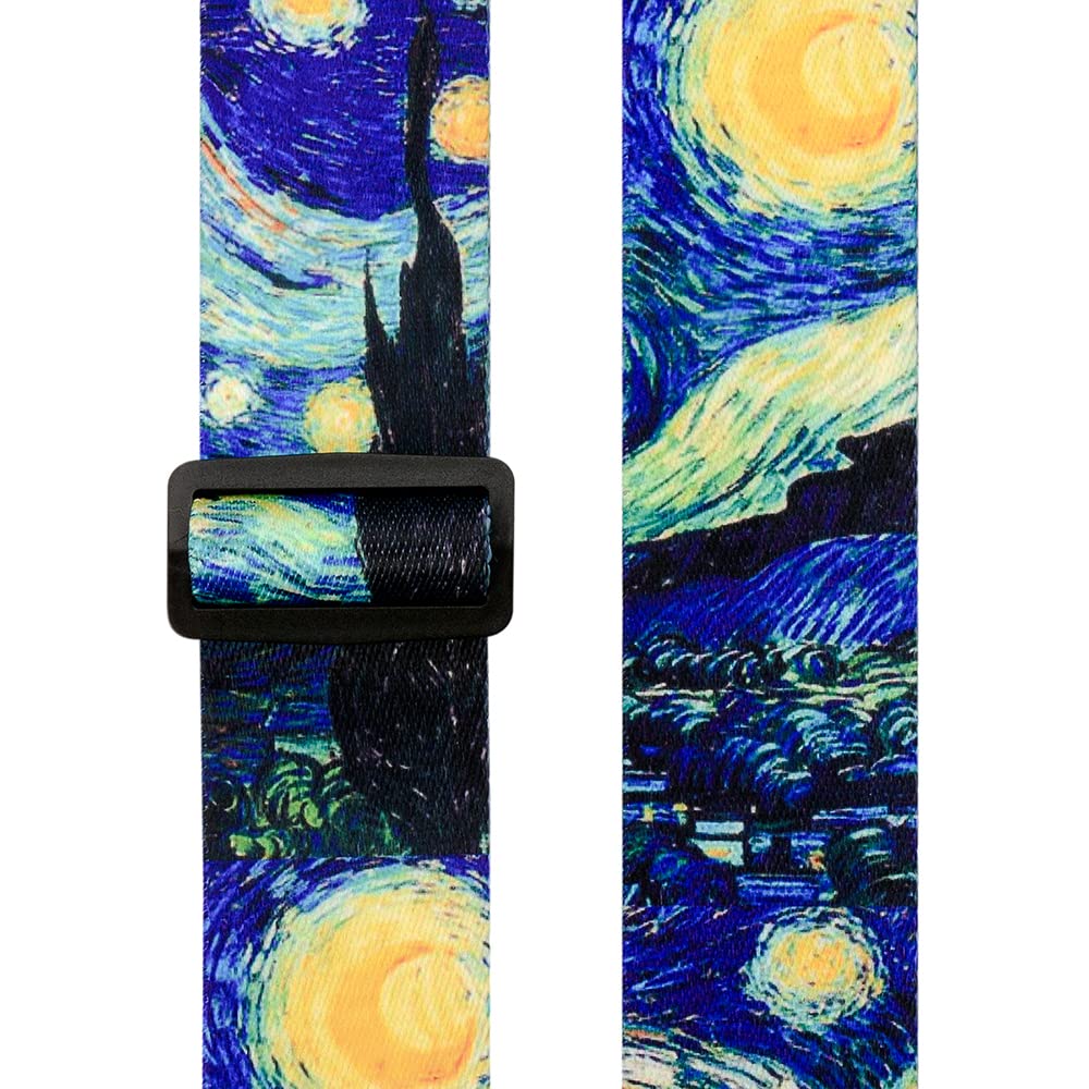 BestSounds Van Gogh Starry Night Guitar Strap Includes Strap Button & 2 Strap Locks, Adjustable Guitar Shoulder Strap For Bass, Electric & Acoustic Guitar, Best Gift for Men Women Guitarist