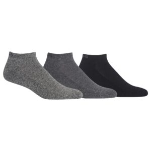 chaps men's marl low cut dress socks-3 pair pack-casual comfortable cotton blend, black assorted, shoe size: 6-12