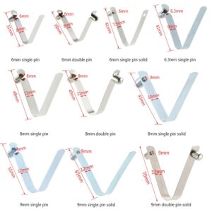 LIXADA 6pcs Kayak Paddle Spring Clips Tent Pole Clips Push Button Spring Snap Clip Locking Tube Pin