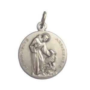 saint francis of assisi medal - the patron saints medals -100% made in italy (st.francis with the wolf)