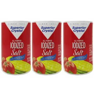 superior crystal l premium all-purpose iodized salt 26 oz. kfp - pack of 3