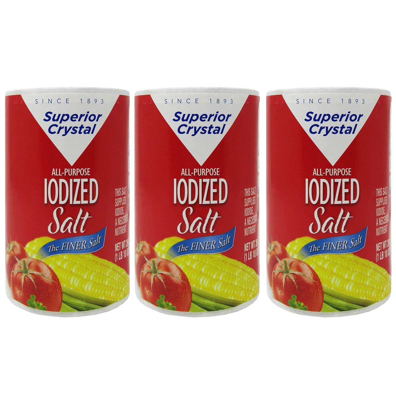 Superior Crystal l Premium All-Purpose Iodized Salt 26 Oz. KFP - Pack Of 3