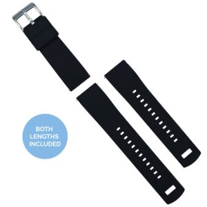 BARTON WATCH BANDS Quick Release Elite Silicone Watch Bands, Black Top/Crimson Red Bottom, 22mm