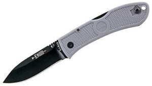 ka-bar 4062gy, dozier folding hunter, gray, black clip, straight edge