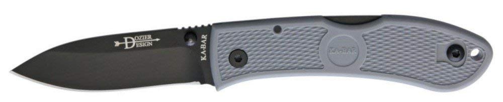 Ka-Bar 4062GY, Dozier Folding Hunter, Gray, Black Clip, Straight Edge