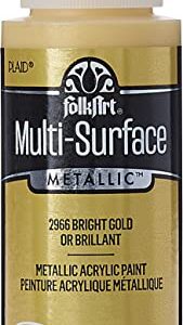 FolkArt multisurface metallic paint, 2 oz, Bright Gold