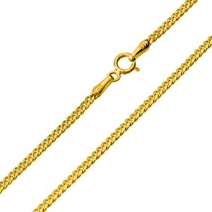 jewelry america solid 14k yellow gold miami cuban link chain curb necklace 1.8mm, 26"