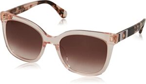 kate spade new york women's kiya square sunglasses, peach, 53 mm