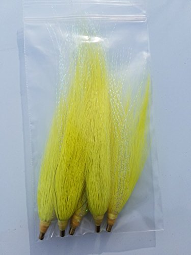 DS Custom Tackle Bucktail Fishing Teaser 6-Pack (Chartreuse/White)