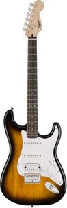 squier bullet stratocaster ht hss electric guitar, with 2-year warranty, brown sunburst, laurel fingerboard