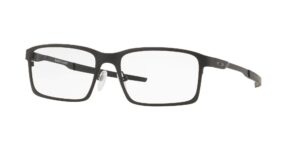 oakley men's ox3232 base plane rectangular prescription eyeglass frames, satin black/demo lens, 54 mm