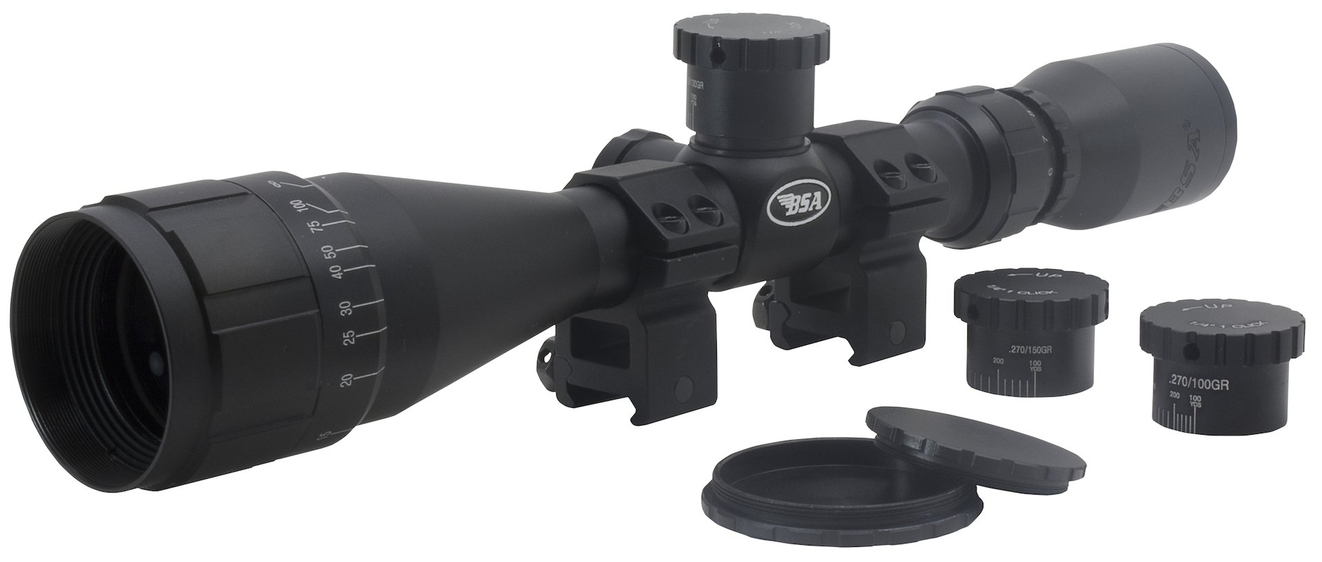 Gamo BSA Guns 270-412X40AOWRTB Sweet 270 AO 4X-12X 40mm Rifle Scope, Black