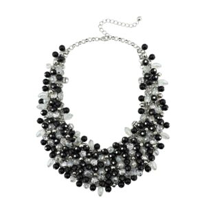 bocar fashion crystal chunky collar statement necklace for women gift (nk-10260-black)