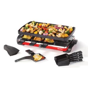 the rock by starfrit 024403-002-0000 electric raclette/party grill set, black