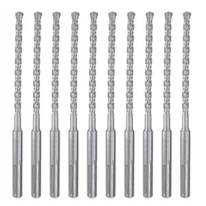 sds plus hammer drill bit set 5/32 in. x 6 in. masonry concrete rock drill-10pcs