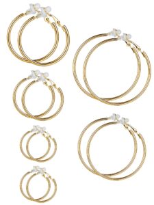 6 pairs earrings clip on earrings non piercing earrings set for women and girls, 6 sizes (gold color)