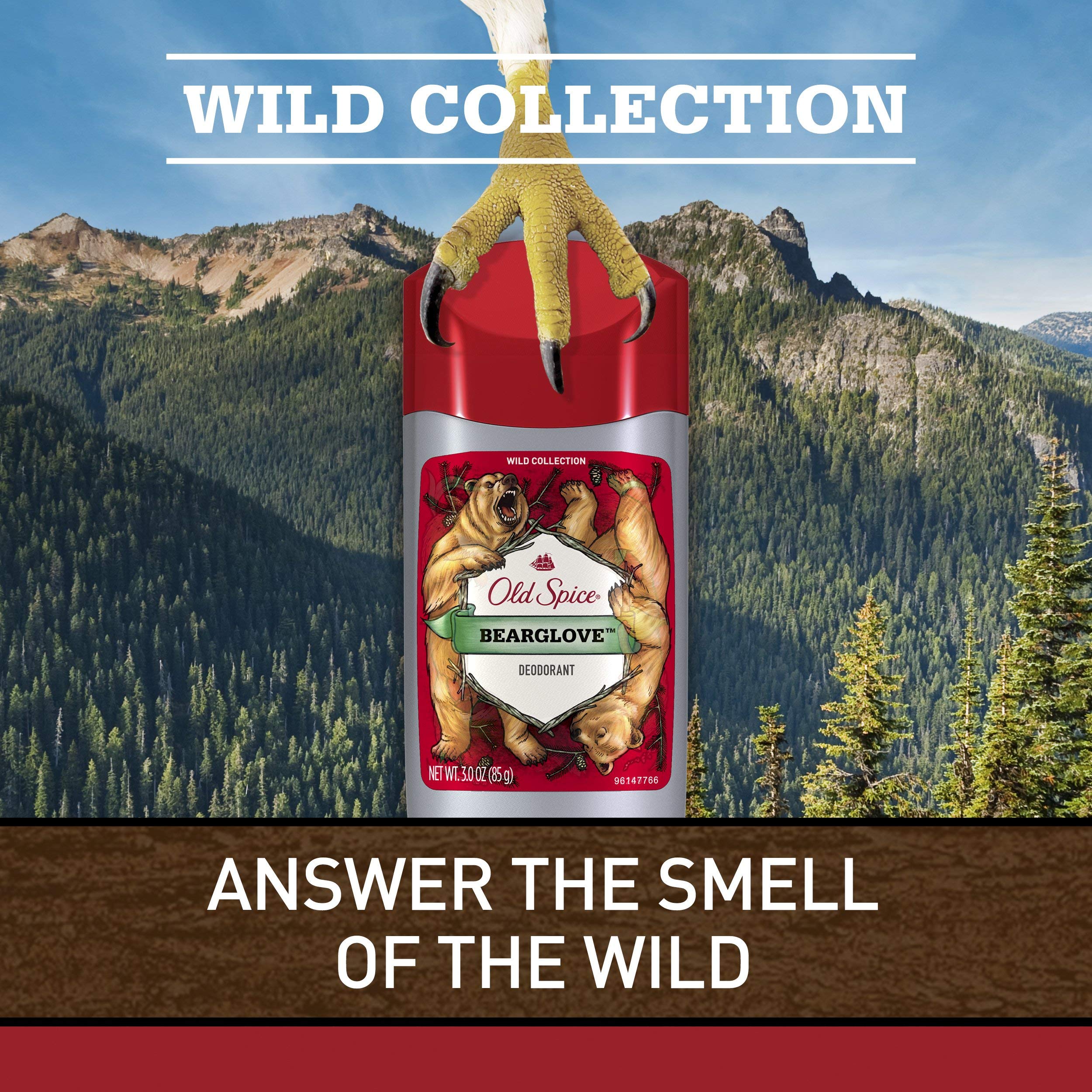 Old Spice Deodorant for Men, Bearglove Scent, Wild Collection, 3 oz, (Pack of 3)