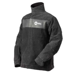 welding jacket, l, 30" l, gray, leather