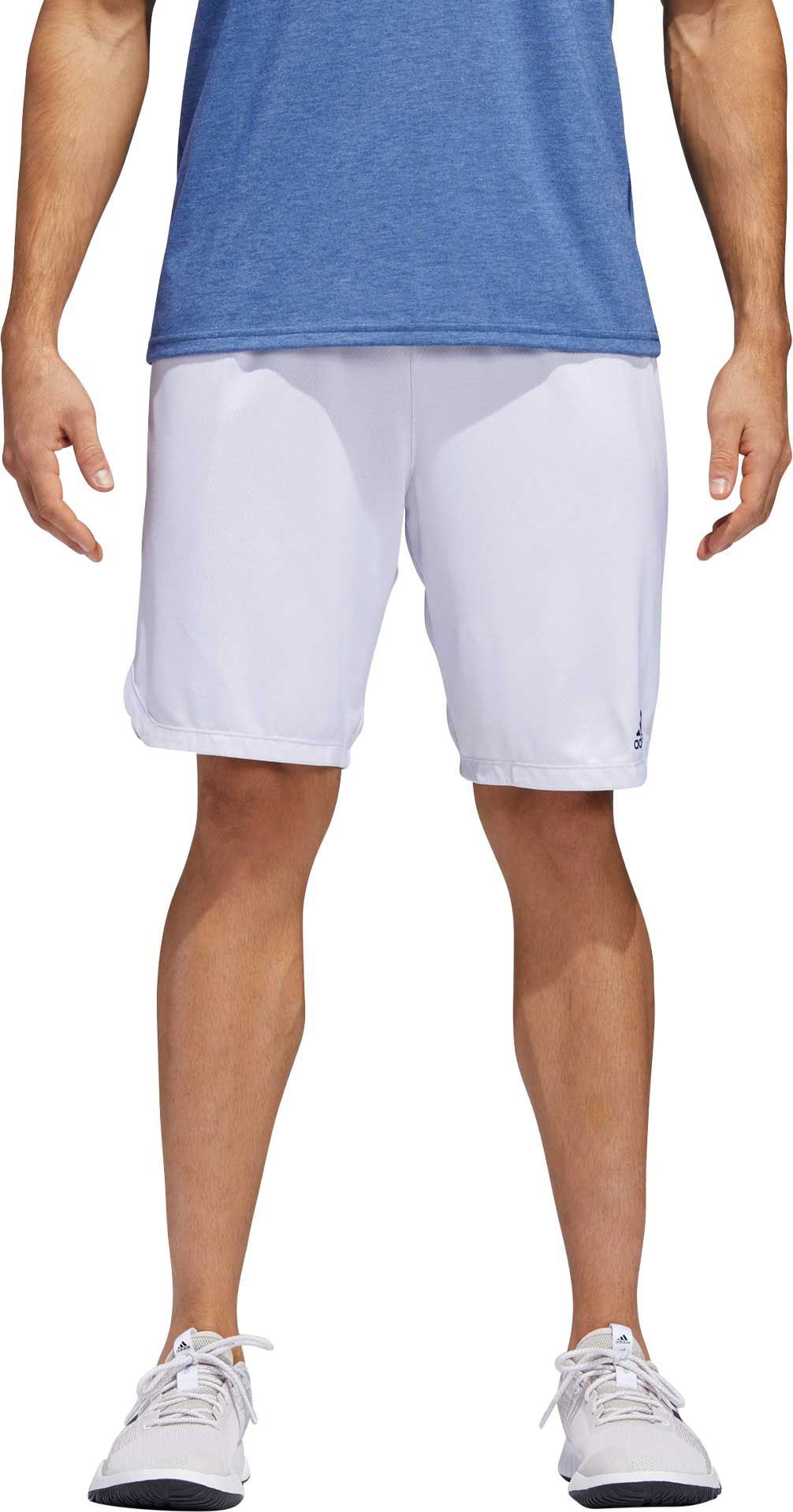 adidas Men's Axis Knit Training Shorts (White/Grey, S)