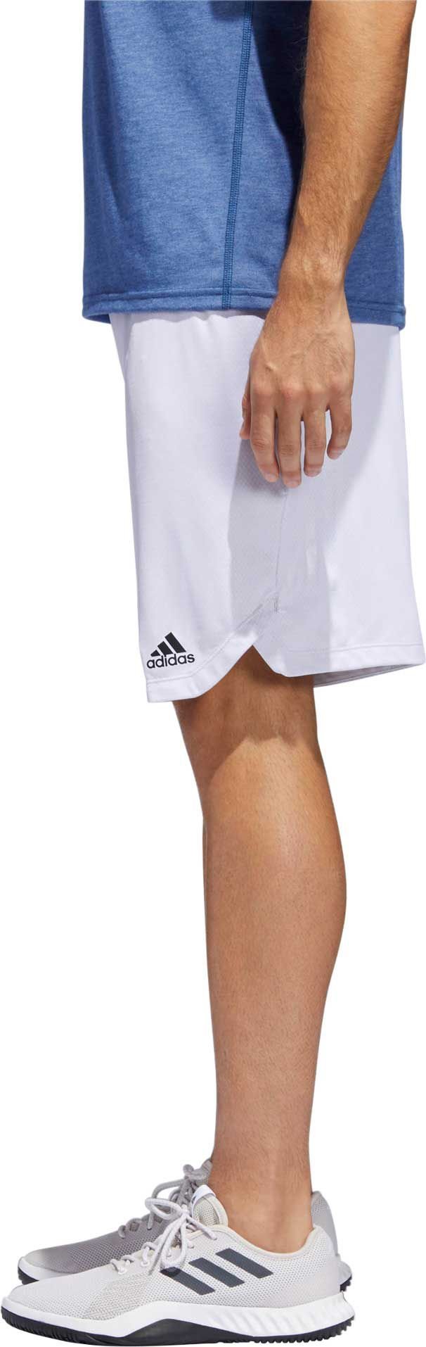 adidas Men's Axis Knit Training Shorts (White/Grey, S)