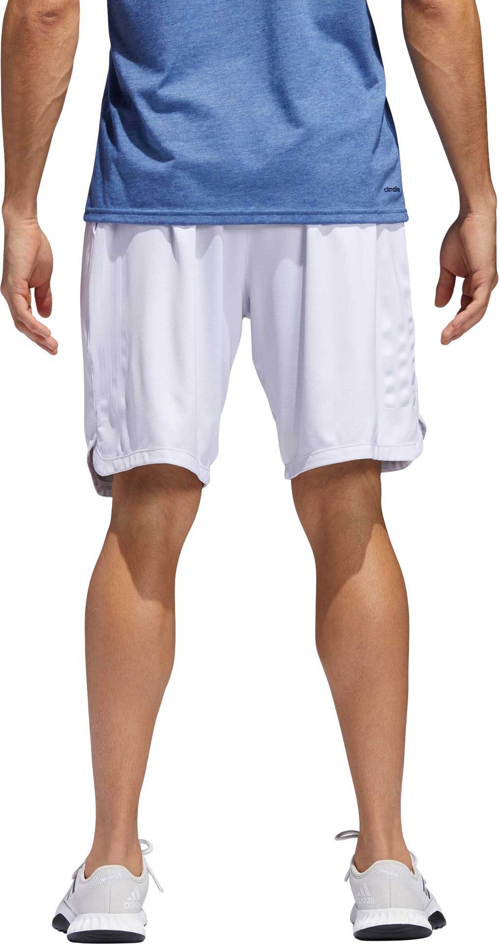 adidas Men's Axis Knit Training Shorts (White/Grey, S)