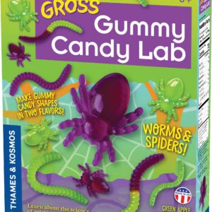 Gross Gummy Candy Lab - Worms & Spiders! Sweet Science STEM Experiment Kit, Make Your Own Plant-Based Gummy Candies in Cool Shapes & Colors | Learn Chemistry | Looks Gross, Tastes Great