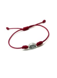 medjugorjestonegifts st michael simple bracelet, patron saint medal, mens womens catholic adjustable cord bracelet (red)