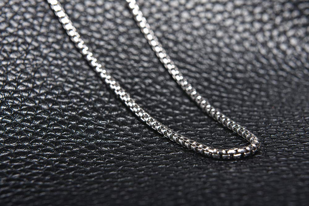 NYC Sterling Necklace Round Box Chain, Sterling Silver for Men and Women, Made in Italy (18")