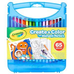 Crayola Super Tips Coloring Art Case with Coloring Pages, Kids Gift, 65+ Pieces, Packaging May Vary