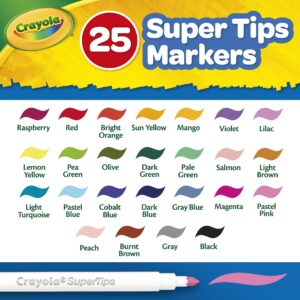 Crayola Super Tips Coloring Art Case with Coloring Pages, Kids Gift, 65+ Pieces, Packaging May Vary