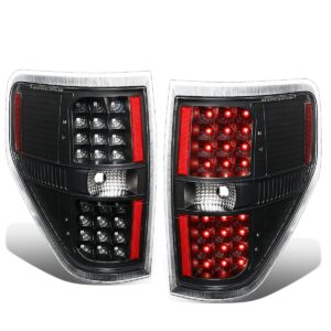 dna motoring tl-f15009-led-bk-cl led tail light assembly driver & passenger side [compatible with 09-14 ford f150]