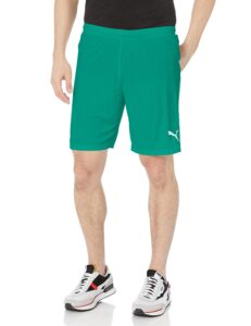 puma men's liga core shorts, pepper green/white, m