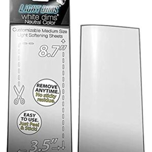 LightDims White Dims Self Adhesive Dimming/Softening Sheets for Harsh LED Lights Medium Size (2 Sheets) Neutral Color & a Free Mystery Gift Sheet (3 Sheets Total). Packaging May Vary