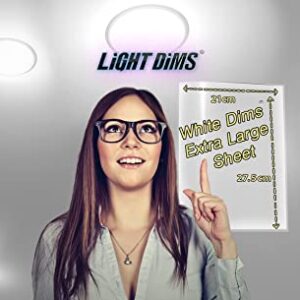 LightDims White Dims Self Adhesive Dimming/Softening Sheets for Harsh LED Lights Medium Size (2 Sheets) Neutral Color & a Free Mystery Gift Sheet (3 Sheets Total). Packaging May Vary